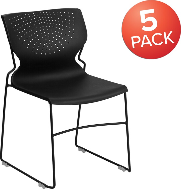 Lancaster Home 5 Pack 661 lb. Capacity Full Back Stack Chair with ...