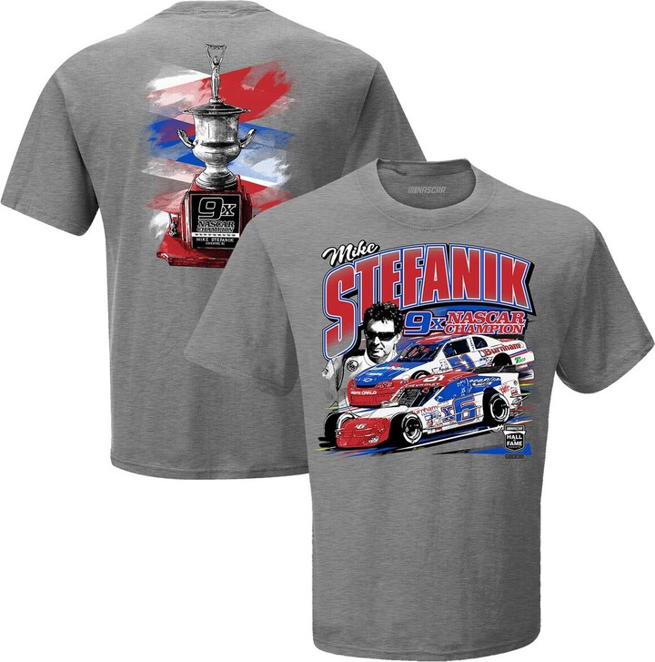 Men's Checkered Flag Sports Heather Gray Mike Stefanik Nascar Hall Of ...