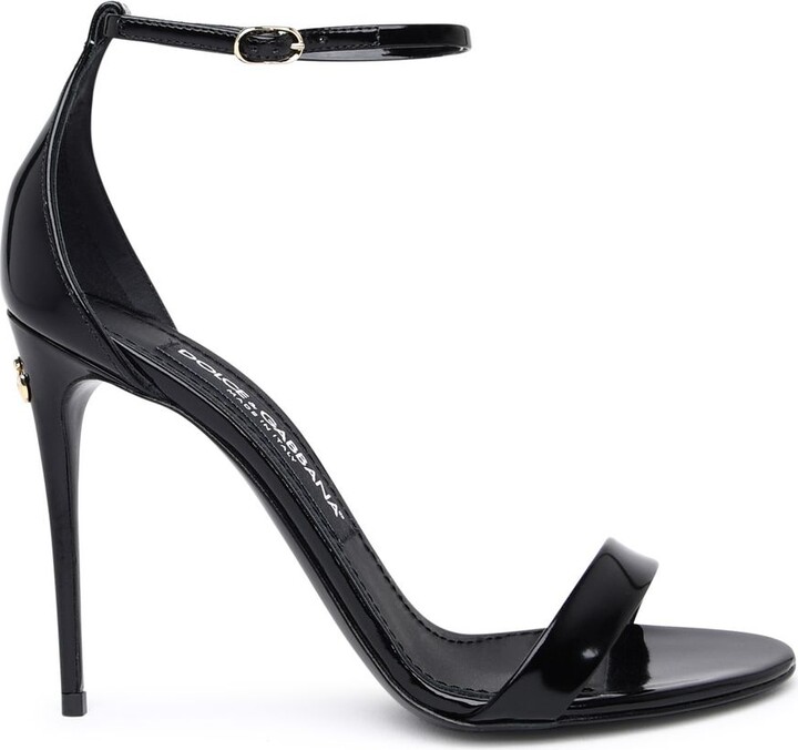Dolce & Gabbana Black patent leather sandals - ShopStyle