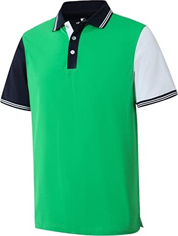 VEBOON Mens Color Block Polo Shirts Short Sleeve Collar Polo Shirt for ...