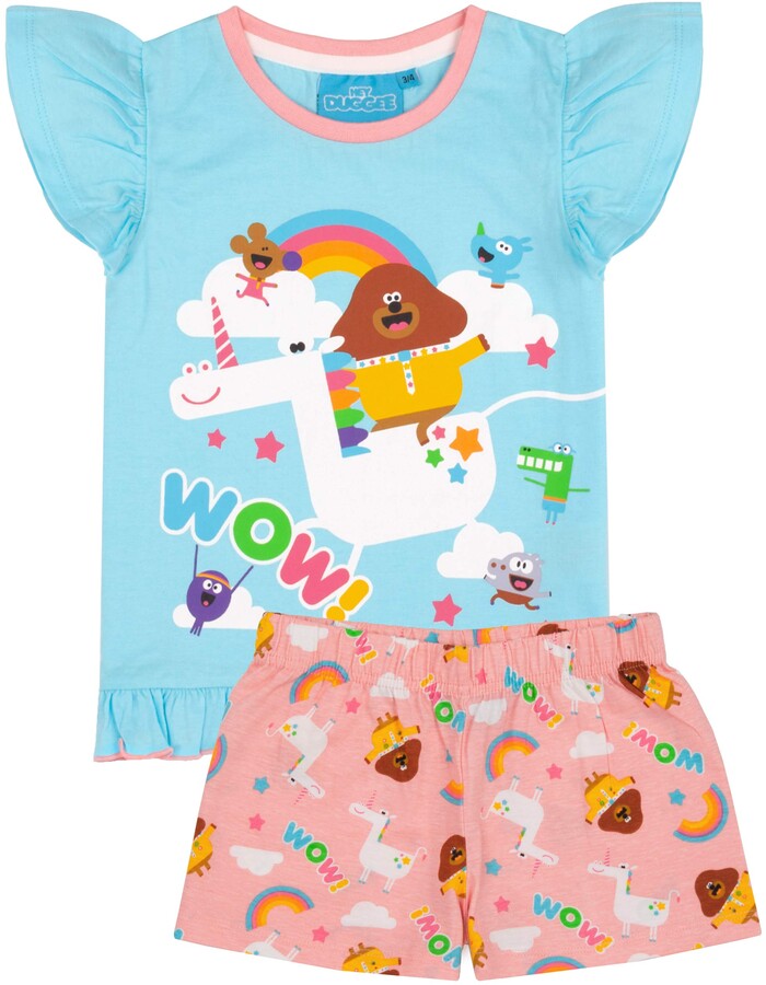 Cbeebies Hey Duggee Pyjamas For Girls | Blue Pink Unicorn Characters ...