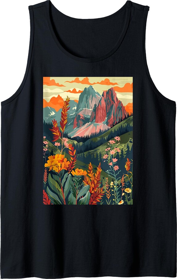 Italy Theme Minimalist Art (Dolomites) Dolomites Italy Aesthetic Tank ...