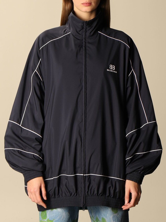 Balenciaga nylon oversized jacket with BB logo - ShopStyle