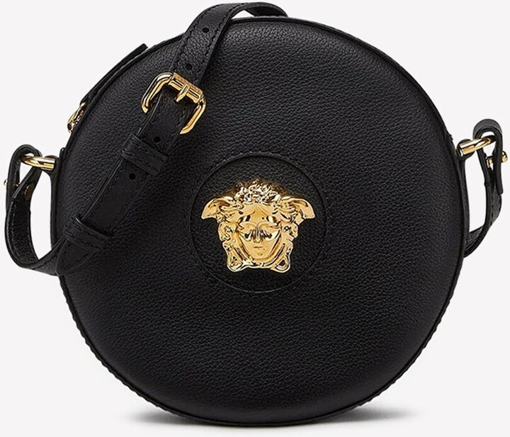 Versace Medusa Round Crossbody Bag in Grained Leather - ShopStyle