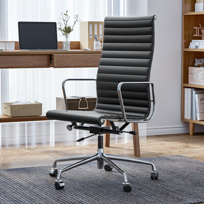 Wade Logan Arola High Back Conference Chair Genuine Leather Office ...