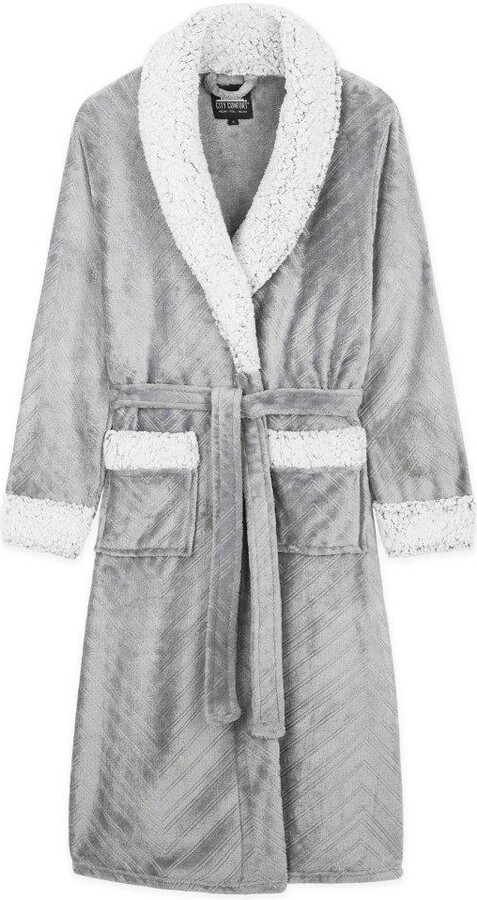 CityComfort Hooded Fluffy Dressing Gown - ShopStyle Robes