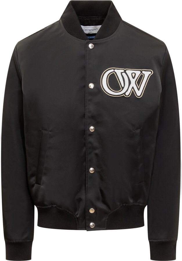 Off-White Varsity Bomber Jacket With Logo - ShopStyle