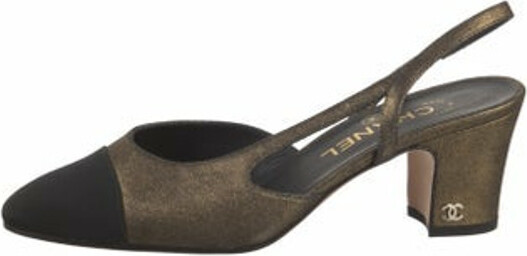 Chanel Interlocking CC Logo Leather Slingback Sandals - ShopStyle