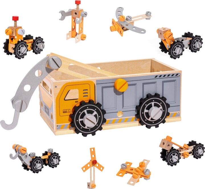 Robotime Pretend Play Construction Tool Set - Play Tools Wooden Kids ...