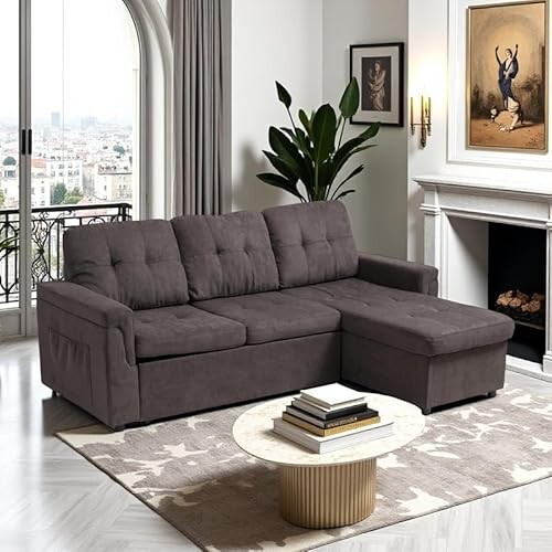 KEIKI L Shaped Sleeper Pull Out Bed Sofa with Storage - ShopStyle