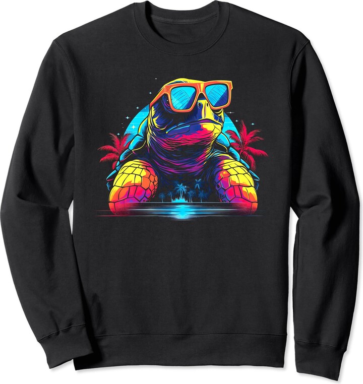Cool Retrowave Turtle Graphics 80's Synthwave Retro Wave Aesthetic ...