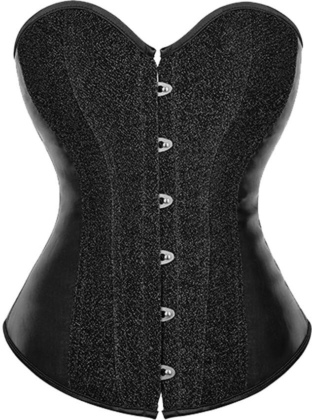 Prilagopj Corsets For Women Shiny Solid Black Strapless Plastic