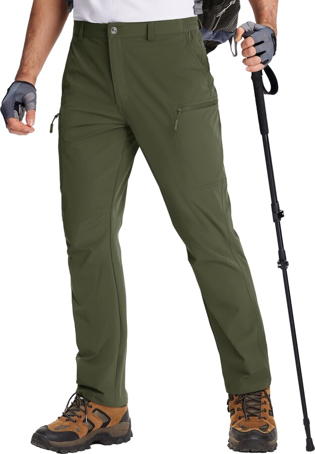 TACVASEN Men's Waterproof Work Trousers Outdoor Walking Trousers ...