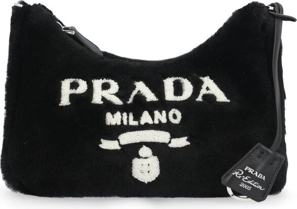 Prada Logo-Embroidered Shoulder Bag - ShopStyle