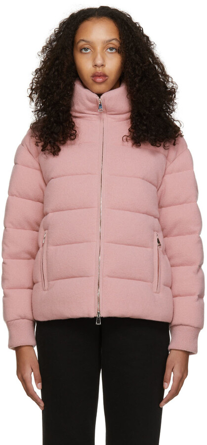 Moncler Pink Cashmere Blend Jacket - ShopStyle Down & Puffer Coats