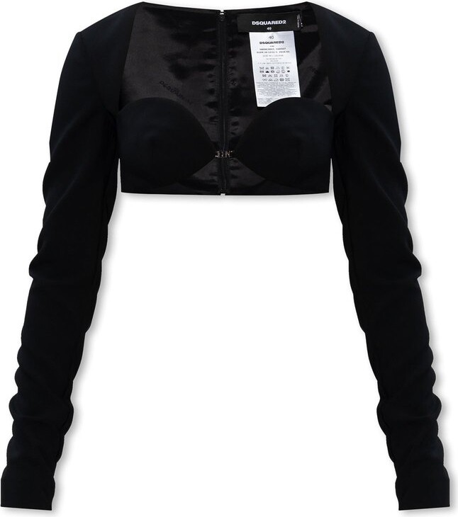 DSQUARED2 Logo Plaque Cropped Top - ShopStyle