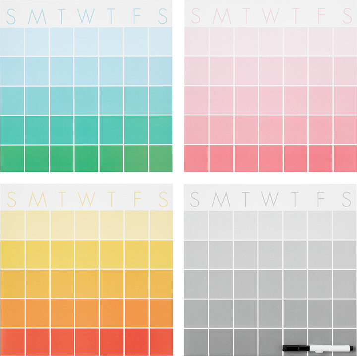 Container Store Monthly Dry Erase Calendars Ombre Rainbow Set of 4 ...