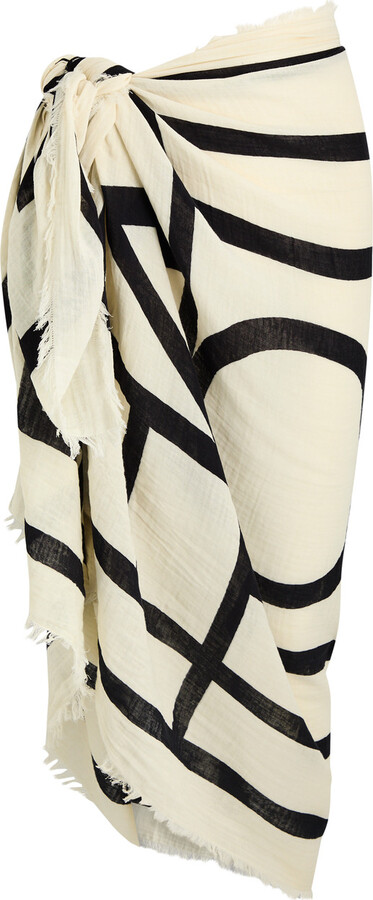 Totême Logo-print Cotton Sarong - ShopStyle Swimsuit Coverups