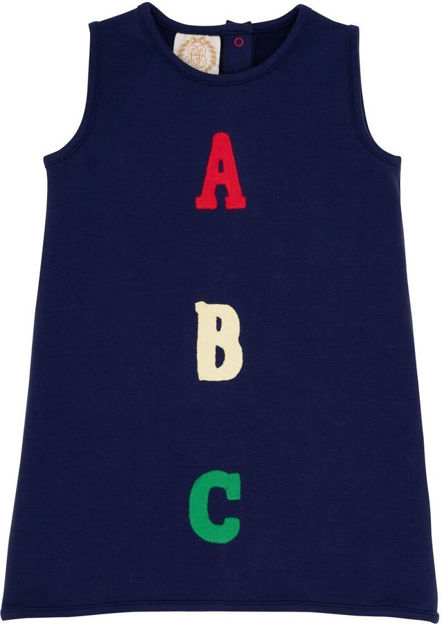 The Beaufort Bonnet Company Girl's Annie Apron Dress In Nantucket Navy ...