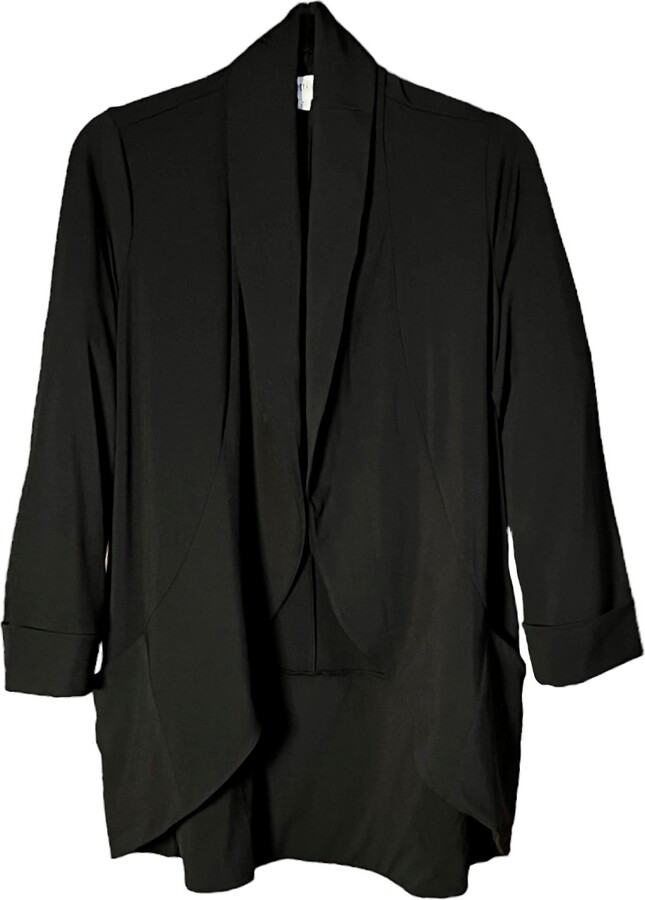 DuetteNYC - Stretch Jersey Open Jacket - Black - ShopStyle
