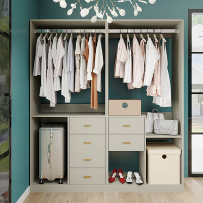 Latitude Run Manufactured Wood Wardrobe Armoire Closet System with ...