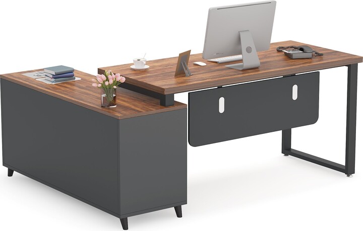 Yuzhou L Shaped Desk Executive Office Desk with Drawer Cabinet - ShopStyle