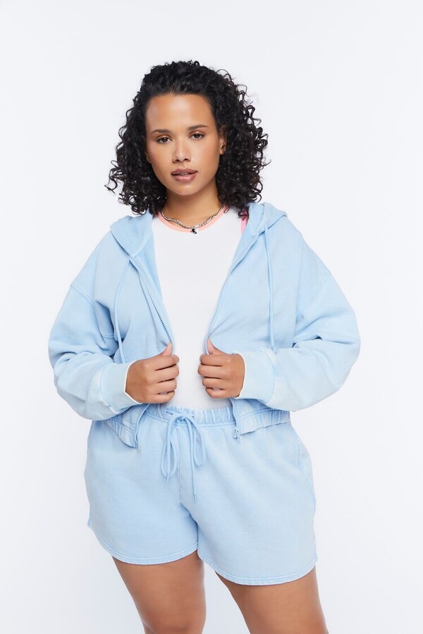 Forever 21 Plus Size Drop-Sleeve Zip-Up Hoodie - ShopStyle