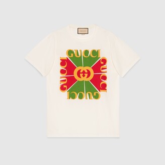 Gucci Embroidered-logo cotton-jersey t-shirt - ShopStyle