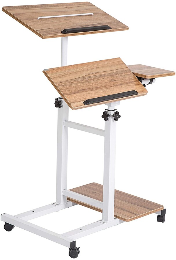 SDADI 3-in-1 Wheeled Adjustable Height Mobile Home Office Standing Desk ...