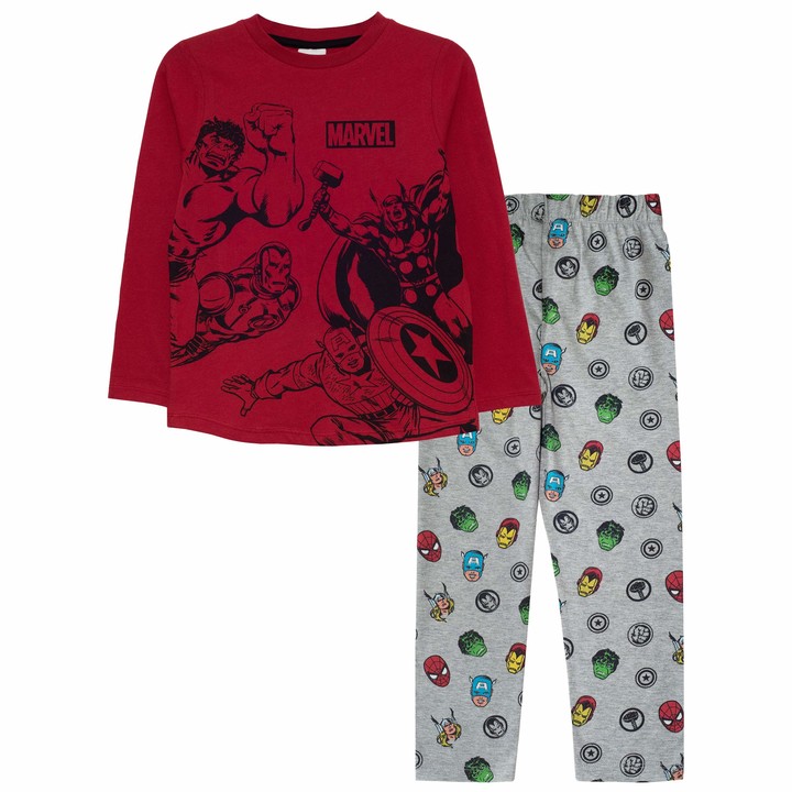 Popgear Marvel Comics Classic Avengers Quotes Boys Long Pyjamas Set Red ...