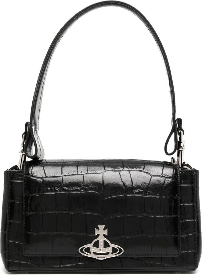 Vivienne Westwood Crocodile-Effect Leather Shoulder Bag - ShopStyle