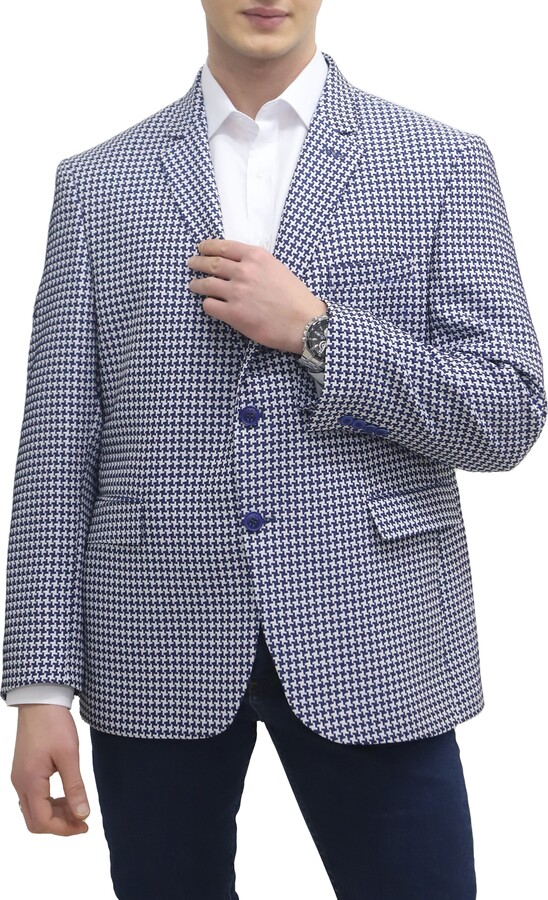 ELIE BALLEH Houndstooth Neat Notch Collar Jacket - ShopStyle Sport ...