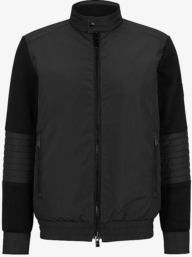 HUGO BOSS Moto panelled cotton and shell bomber jacket - ShopStyle