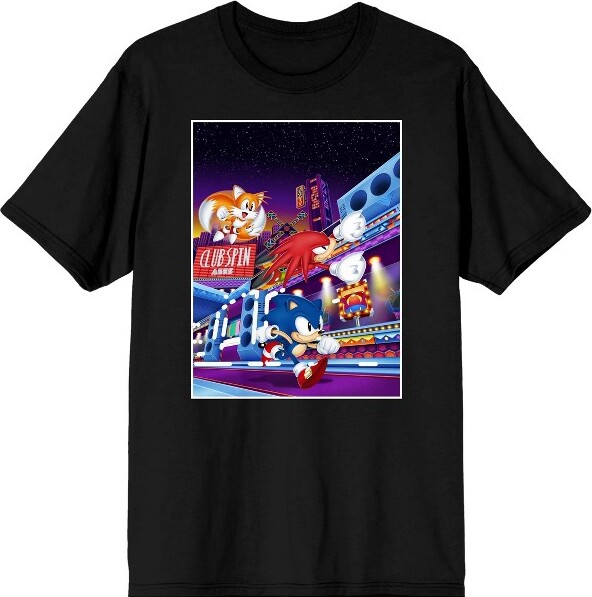 Sonic Mania Game Tails, Sonic, Knuckles the Echidna Men's Black Graphic ...