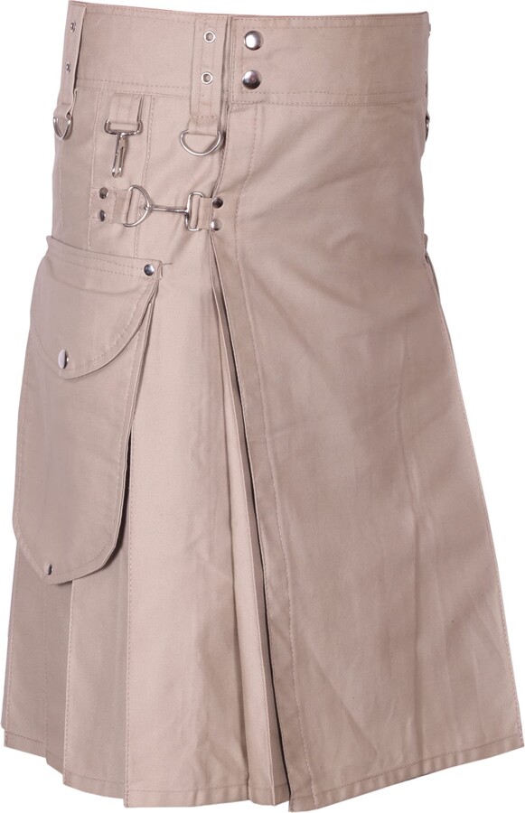 All Kilts Sports Kilt for Men | Active Men's Cargo Fashion Utility Kilts (Khaki - ShopStyle Shirts