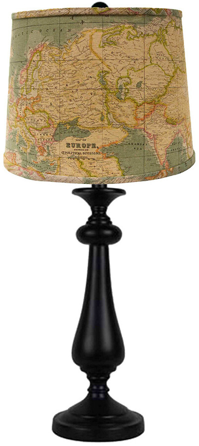 Ahs Lighting & Home Decor 26.5 Lexington Black World Map Table Lamp ...