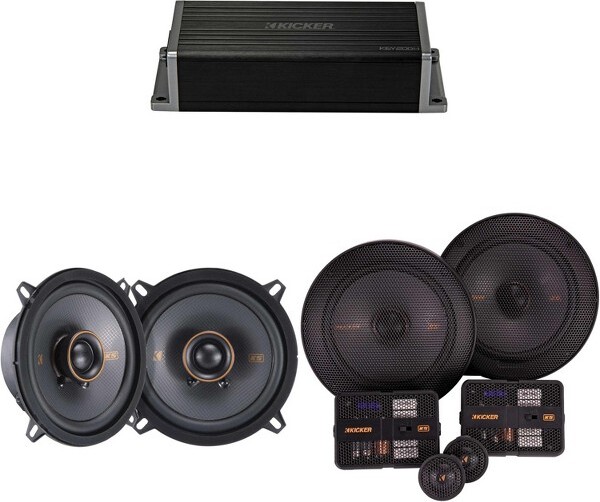 Kicker 47KEY2004 4-Channel DSP Smart Amp w/ 51KSS 6.5" & 5.25" Audio ...