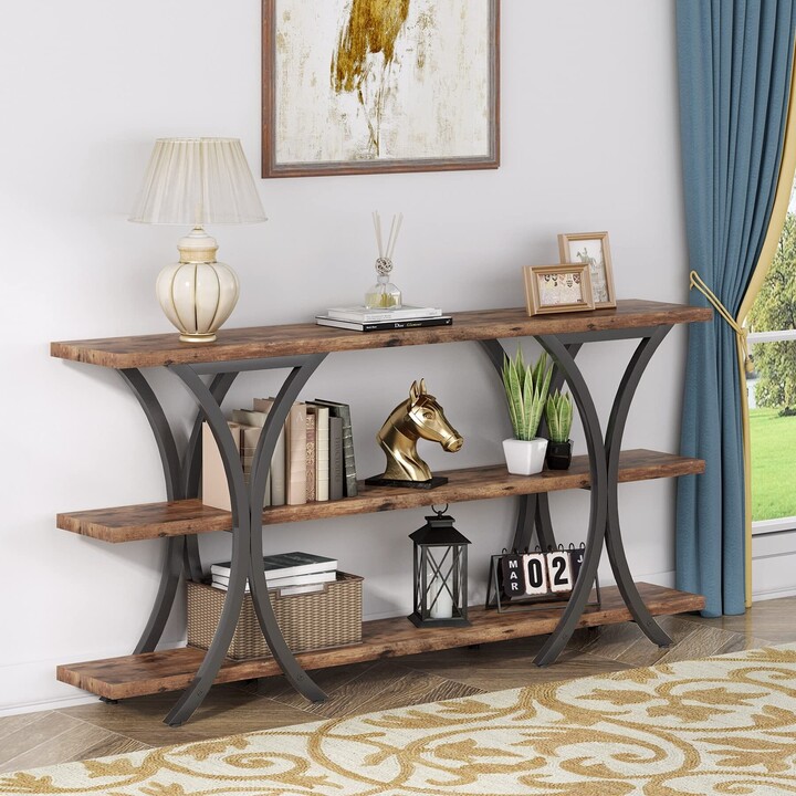 Tribesigns Console Table with Storage Shelf, 70.8 Inch Long Sofa Table ...