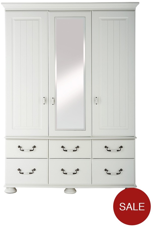 Consort Furniture Limited Ella 3-door, 6-drawer Mirrored Wardrobe ...
