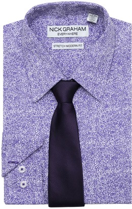Nick Graham Men's Everywhere Modern-Fit Stretch Dress Shirt & Tie Set ...