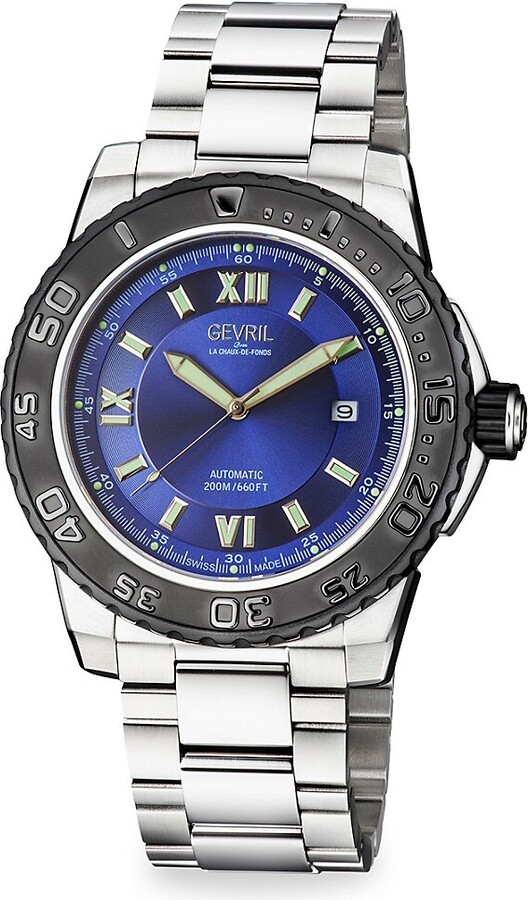 Gevril Seacloud 45MM Stainless Steel Automatic Diver Watch - ShopStyle
