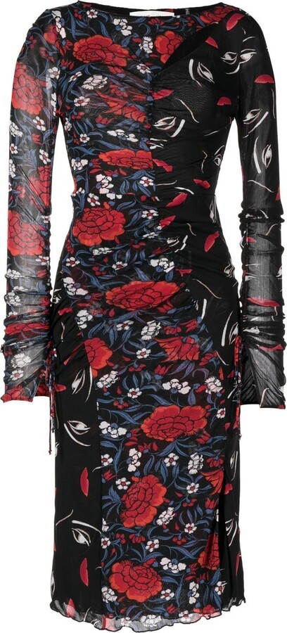 Diane von Furstenberg Devanna floral-print midi dress - ShopStyle