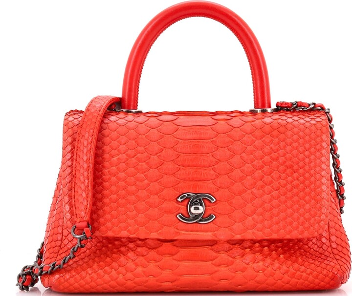 Chanel Coco Top Handle Bag Python Mini - ShopStyle