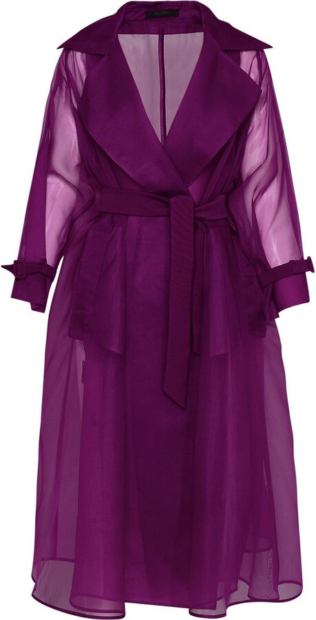 Max Mara Purple Silk Flared Duster - ShopStyle Capes