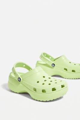 Crocs Celery Green Classic Platform Clog - Green UK 4 at Urban ...