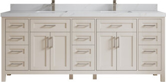 Willow Collections Cambridge 84 In. W X 22 In. D Double Sink Bathroom ...