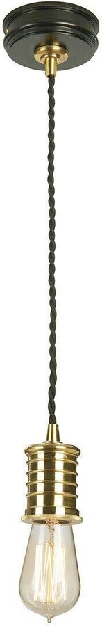 Loops 1 Bulb Ceiling Pendant Light Fitting Black Highly Polished Brass ...