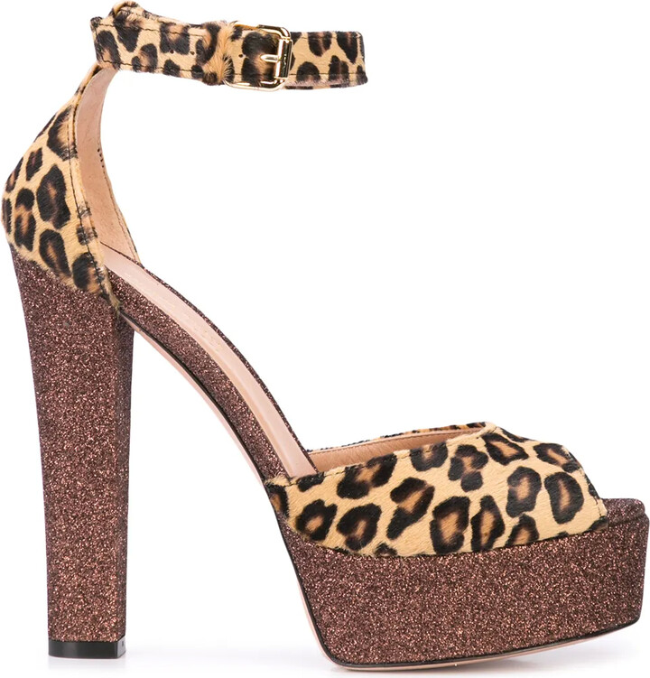 Madison.Maison Leopard Print Platform Sandals - ShopStyle