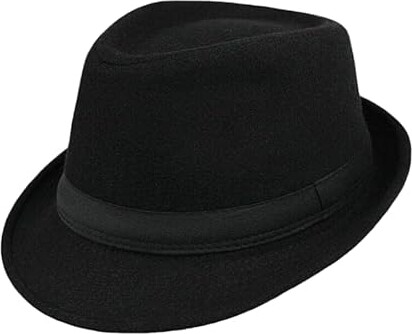 YCMI Men Classic Fedora-Hat Felt Manhattan-Gangster-Trilby with Band ...