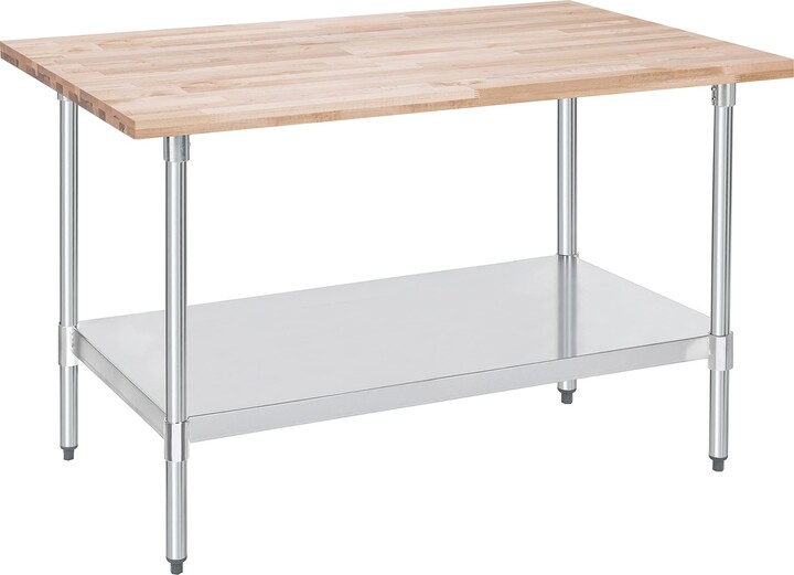 DuraSteel US Maple Top Work Table - 30 x 60 x 35 Inch Commercial ...